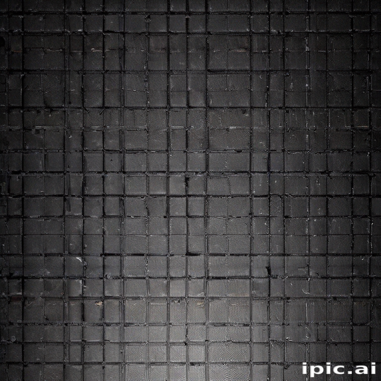 Abstract Texture of Black Gridded Surface with Subtle Shadow Details