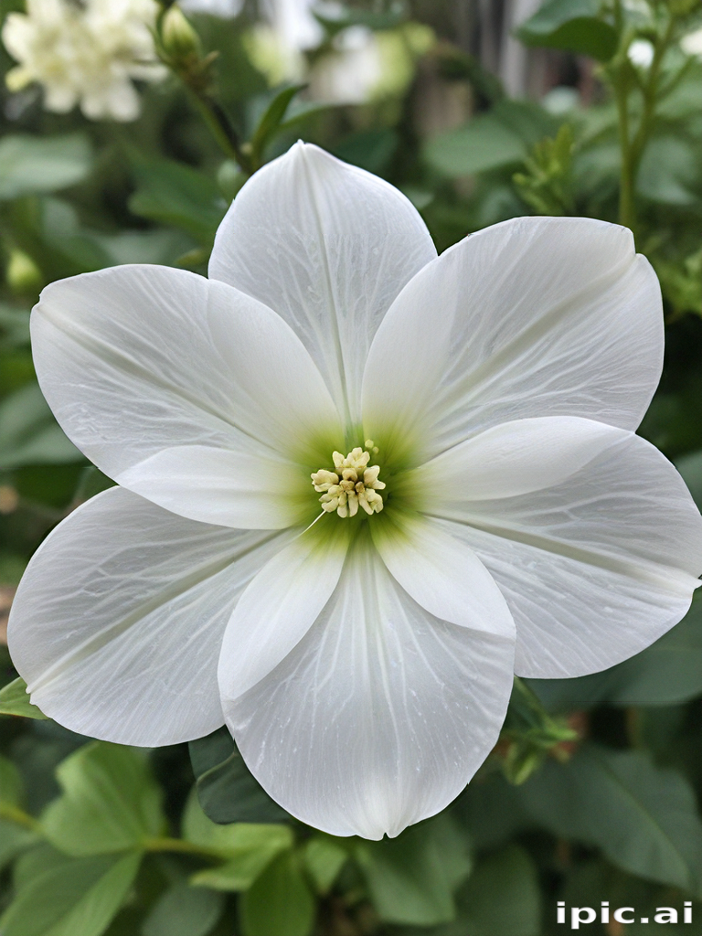 A Beautiful Close-Up of a Delicate White Flower in Full Bloom.