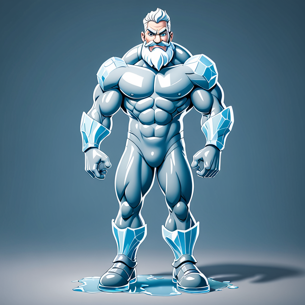 A ice man in Cartoon style