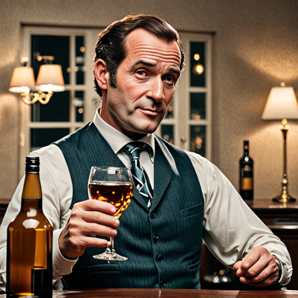 mr character drinking alcohol