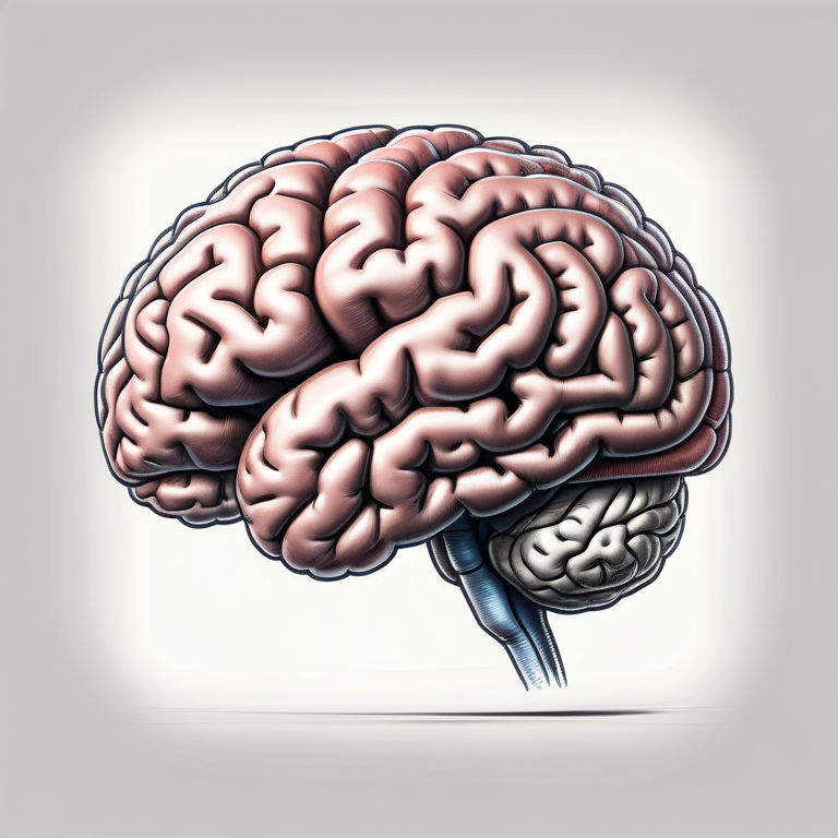 A Detailed Illustration of a Human Brain Highlighting Its Complex ...
