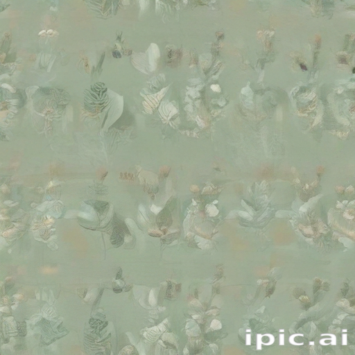 Soft Floral Patterns on a Gentle Green Background for Tranquil Decor