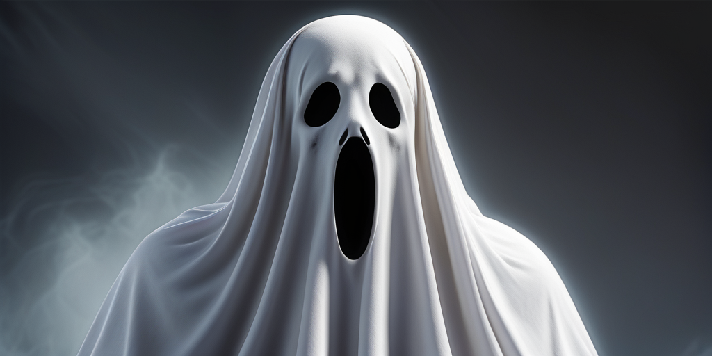 Spooky Specter Emerges from the Shadows, Haunting in Ethereal Silence