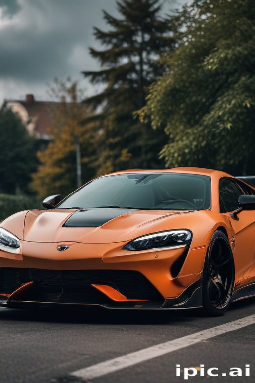 Stunning Orange Sports Car Captured on a Scenic Urban Road