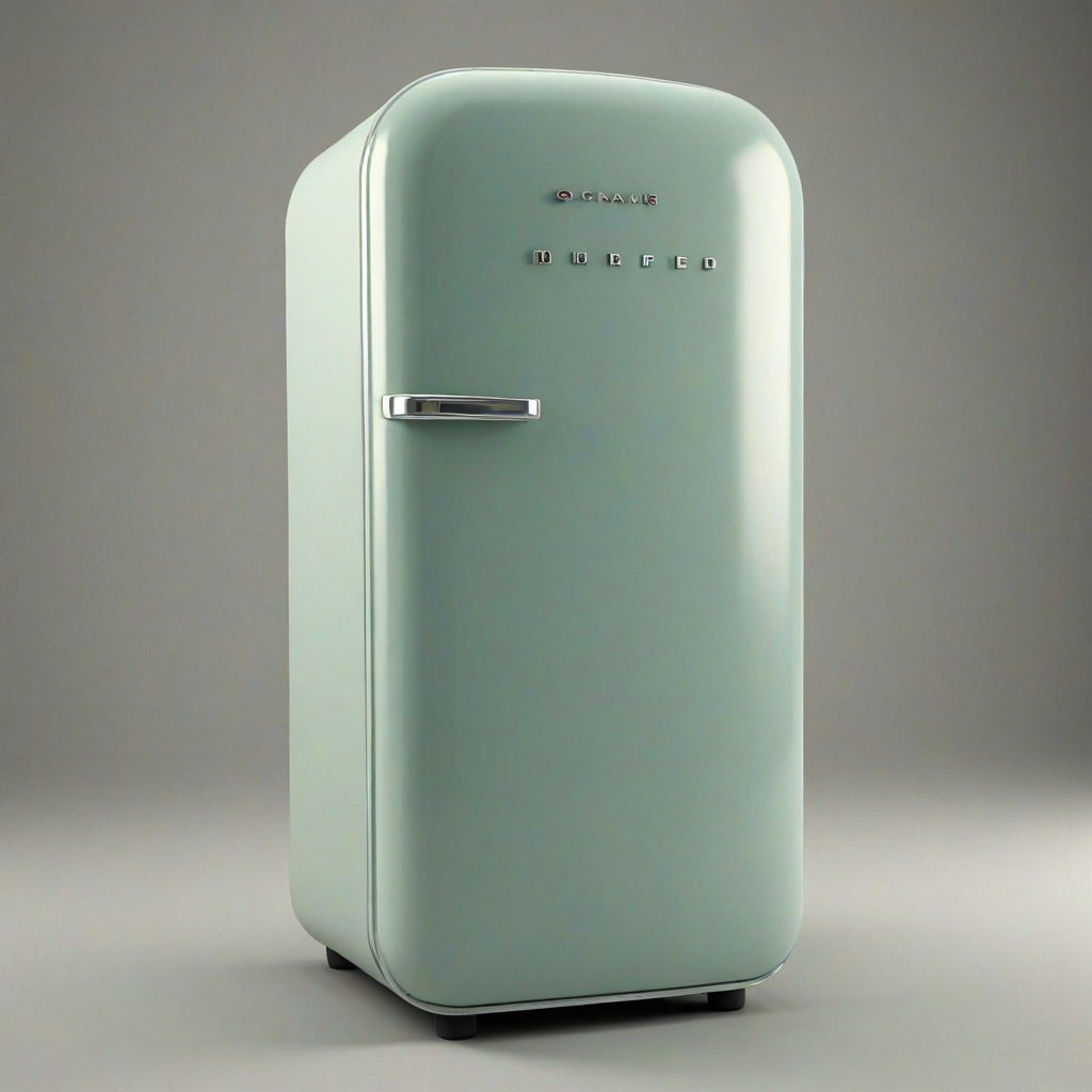 Classic Vintage Style Refrigerator with Retro Design in Soft Mint Green ...