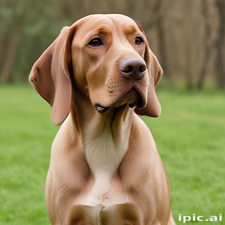 A Beautiful Dog Sitting Gracefully in Lush Green Grass Outdoors.