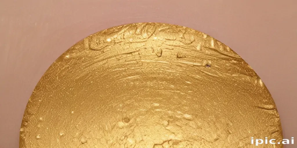Textured Gold Surface Against a Soft Pink Background in Close-Up