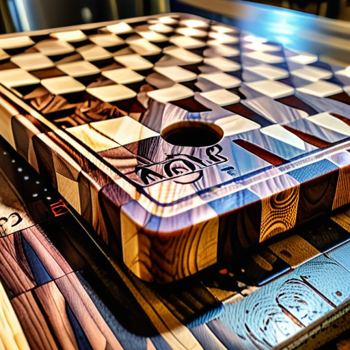 Intricately Crafted Wooden Checkers Board Displaying Unique Patterns ...