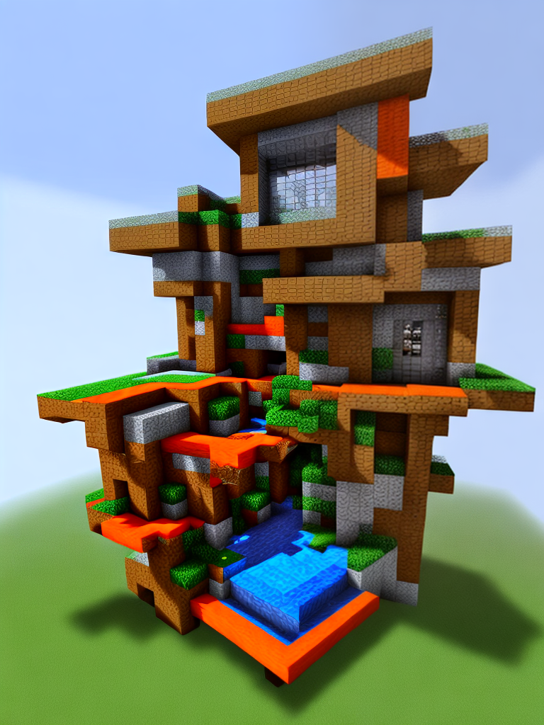 Minecraft fantasy wizard house in white, orange, and cyan, terracotta ...