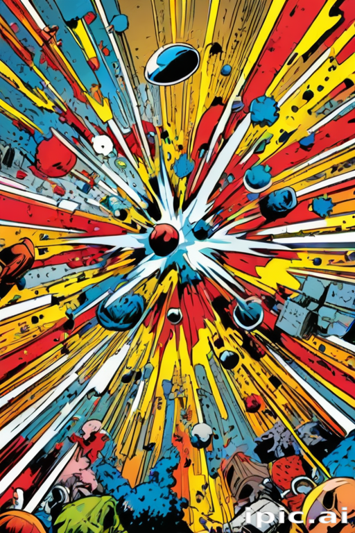 Explosive Cosmic Energy Burst Radiating Vibrant Colors in All Directions