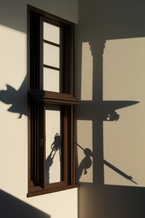 Shadows Play on Wall: A Window Framing Intricate Light Patterns
