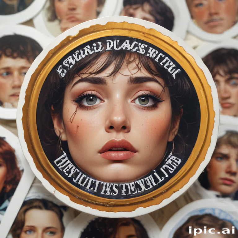 Captivating Portrait with Intriguing Text in a Unique Circular Frame