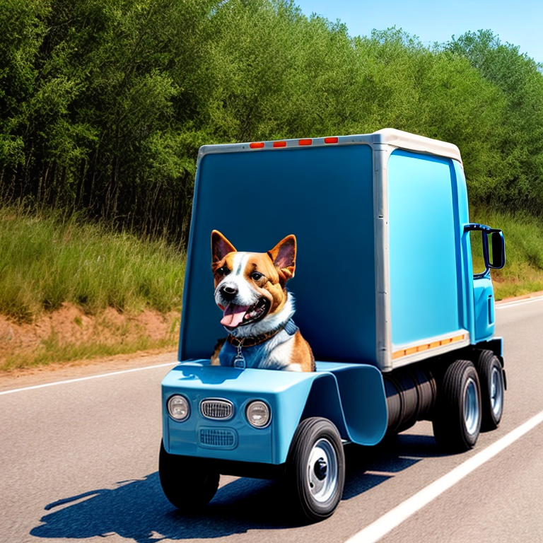 a dog as a truck driver