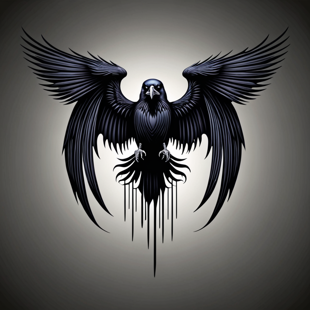 Screaming raven logotype giger style
