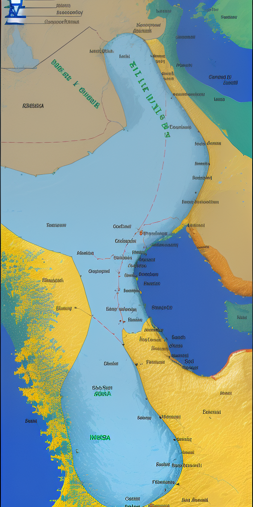 Detailed Map Illustrating the Geographic Features of the Gulf of Aqaba