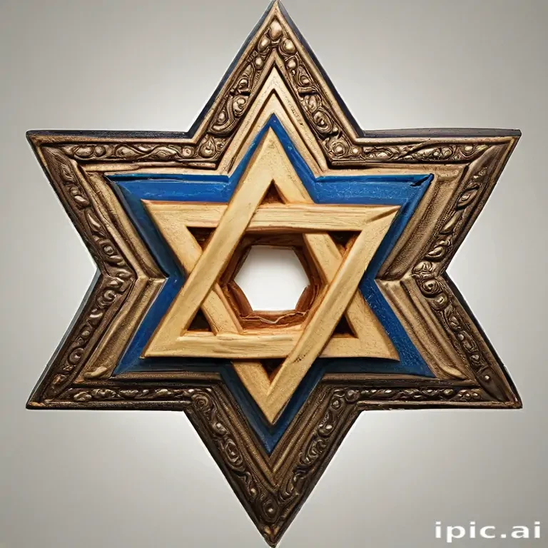 Intricate Star of David Design Featuring Layered Textures and Colors