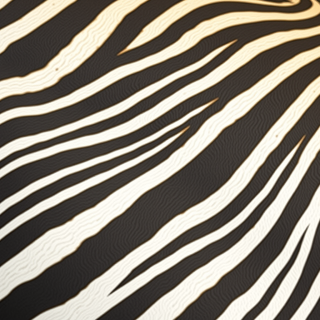 Abstract Zebra Stripes in Black and White with Wavy Textures