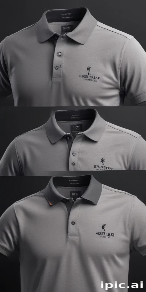 Stylish Gray Polo Shirt Collection Featuring Elegant Branding and Design