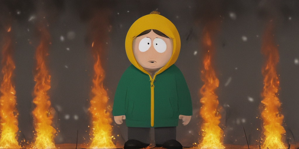 Kenny from southpark got set on fire