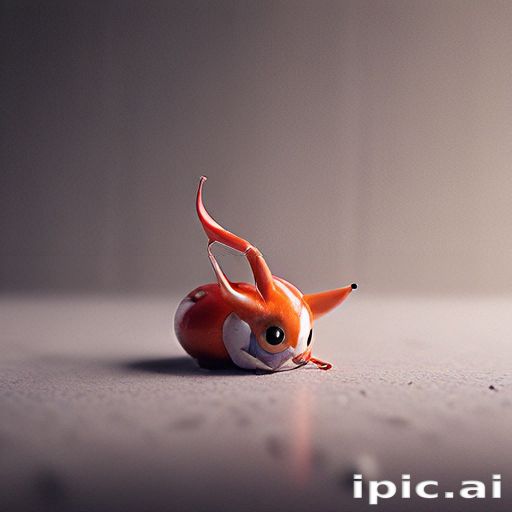 Adorable Orange Creature with Large Ears and Playful Expression on Surface