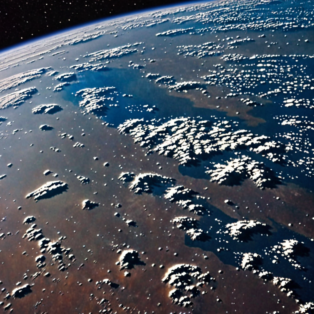 a view from far away from earth far out in space