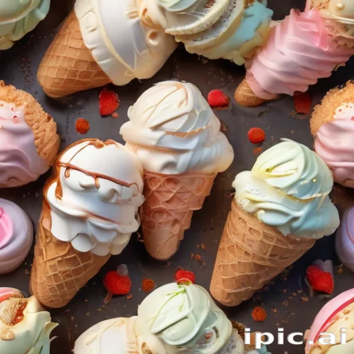 A Colorful Array of Delicious Ice Cream Cones Perfect for Summer Treats.
