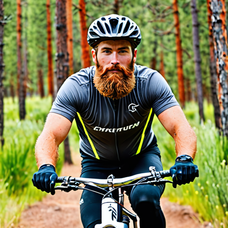 beard man mountain biking in bend oregon