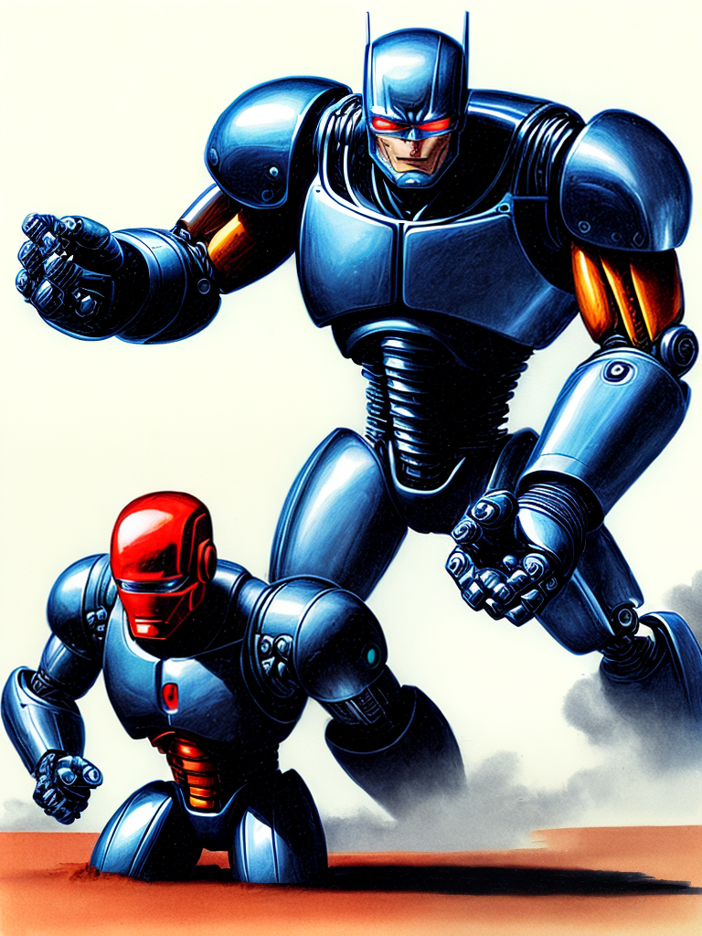 Robocop fighting the terminator