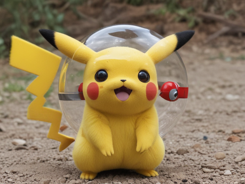 pikachu catching ash in a pokeball