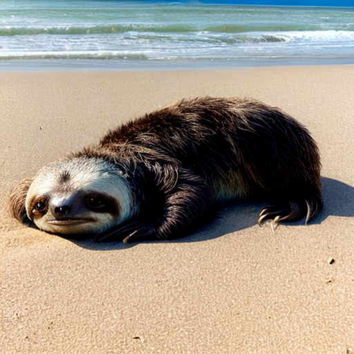 sloths on beach sunning