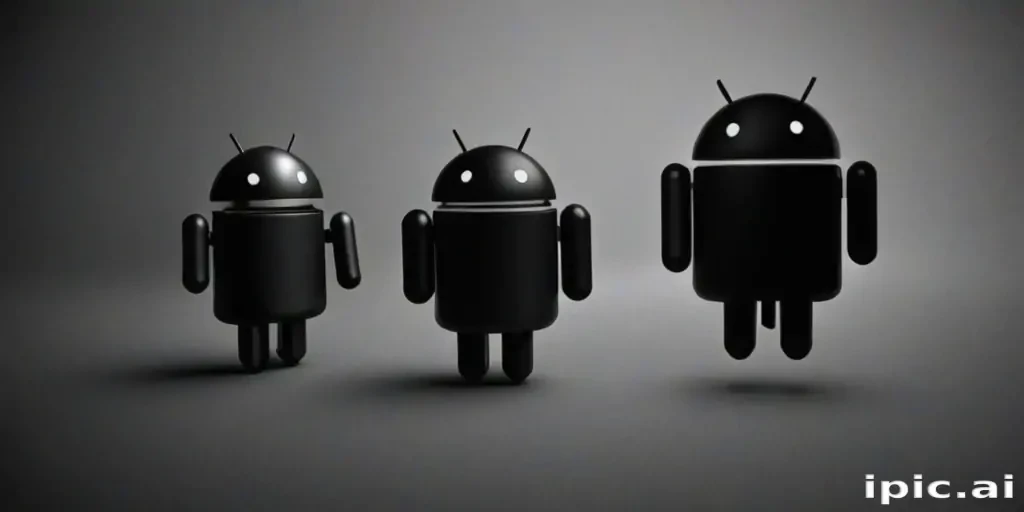 Three Distinct Android Robots in Various Poses Against a Clean Background