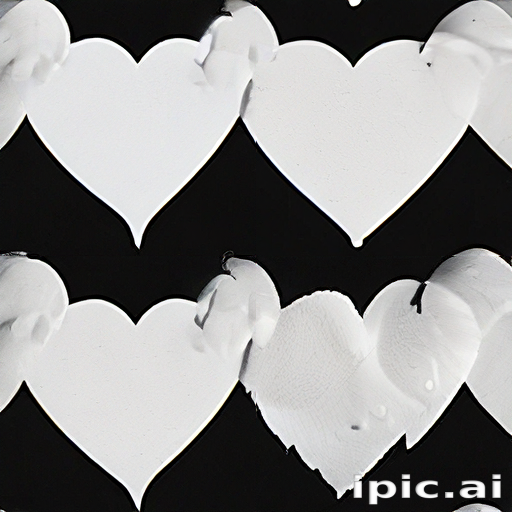 Artistic Display of White Hearts on a Black Background for Love
