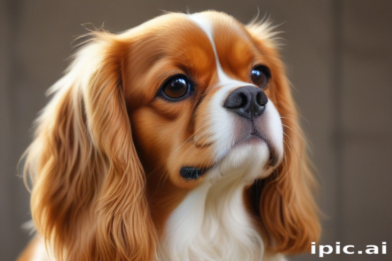 A Charming Close-Up of a Beautiful Cavalier King Charles Spaniel Dog.