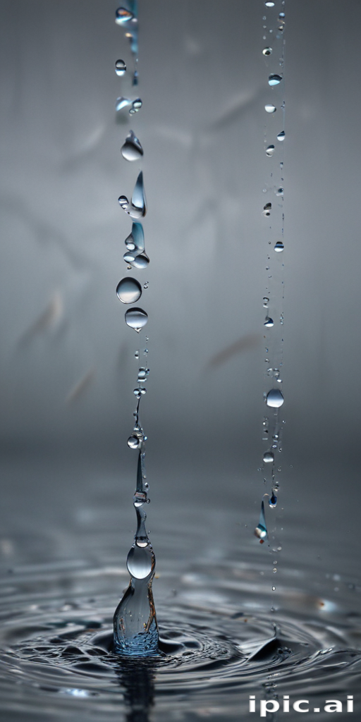 Captivating Close-Up of Water Droplets Falling and Creating Ripples