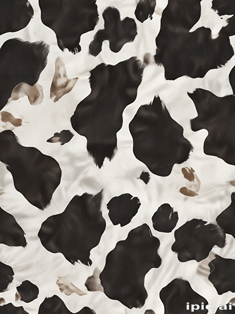 A Close-Up View of a Classic Black and White Cowhide Pattern.