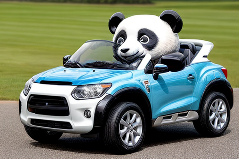 panda car gen 2 with panda animal scheme paint on it