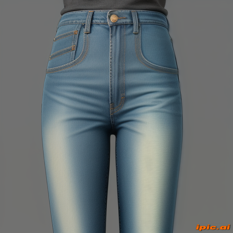 Stylish High-Waisted Denim Jeans with Unique Faded Design for Trendy ...