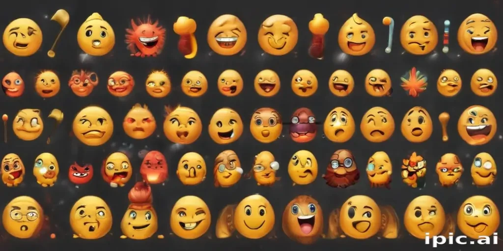 A Colorful Collection of Various Expressive Emojis Showing Different ...