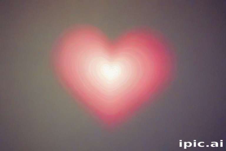 A Soft and Dreamy Heart Shape Glowing with Gentle Pink Light