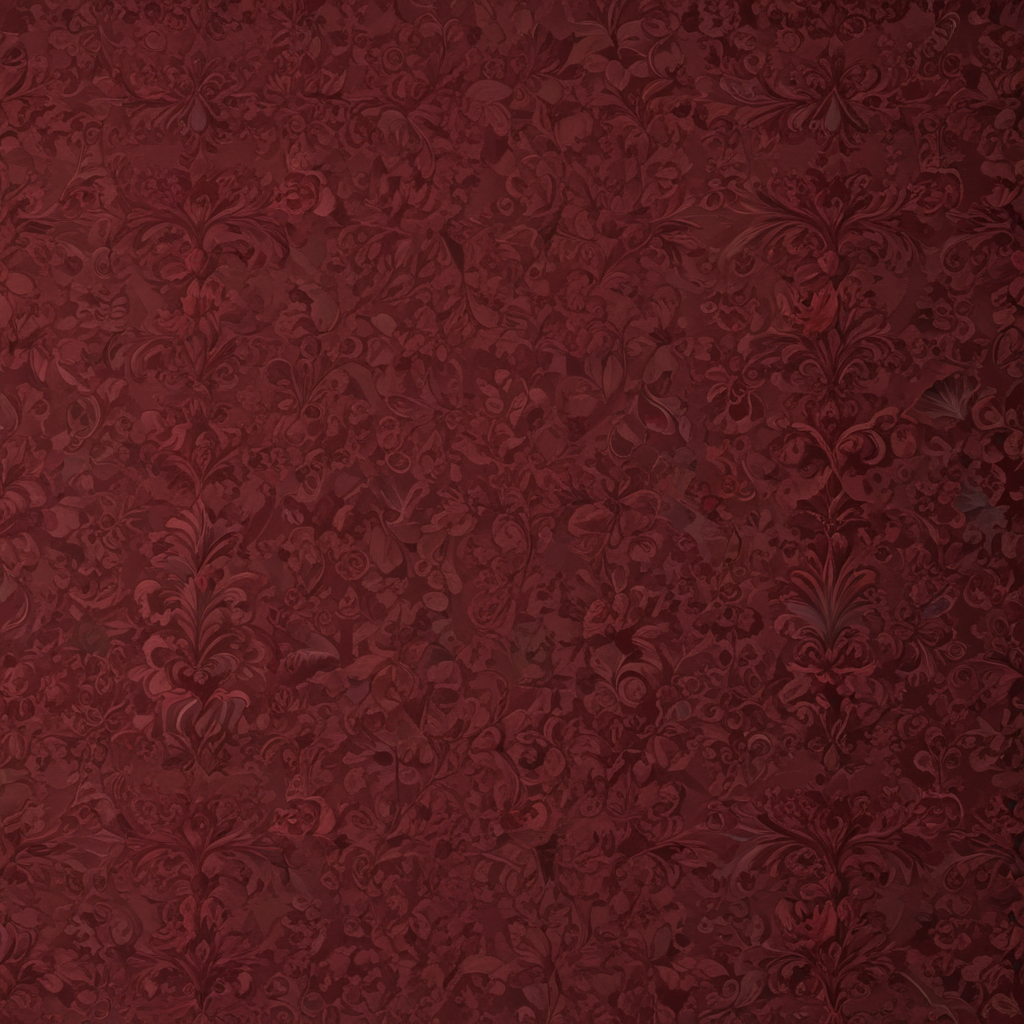 Elegant Deep Red Floral Pattern with Intricate Designs and Textures.