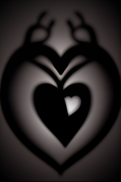 Intricate Shadow Play: A Heart Within a Heart Symbolizing Love's Depth