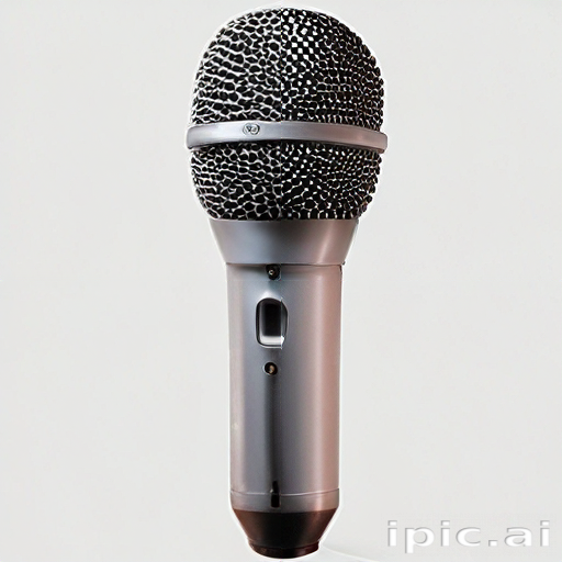 Close-Up of a Silver Microphone with Intricate Black Mesh Design