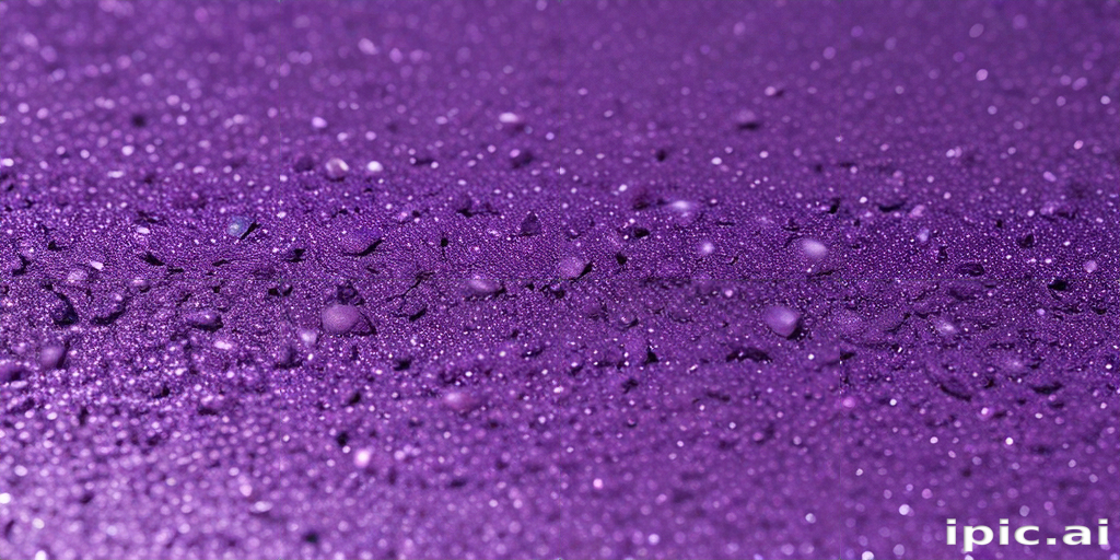 Close-Up of Water Droplets on a Vibrant Purple Surface Glimmering Light