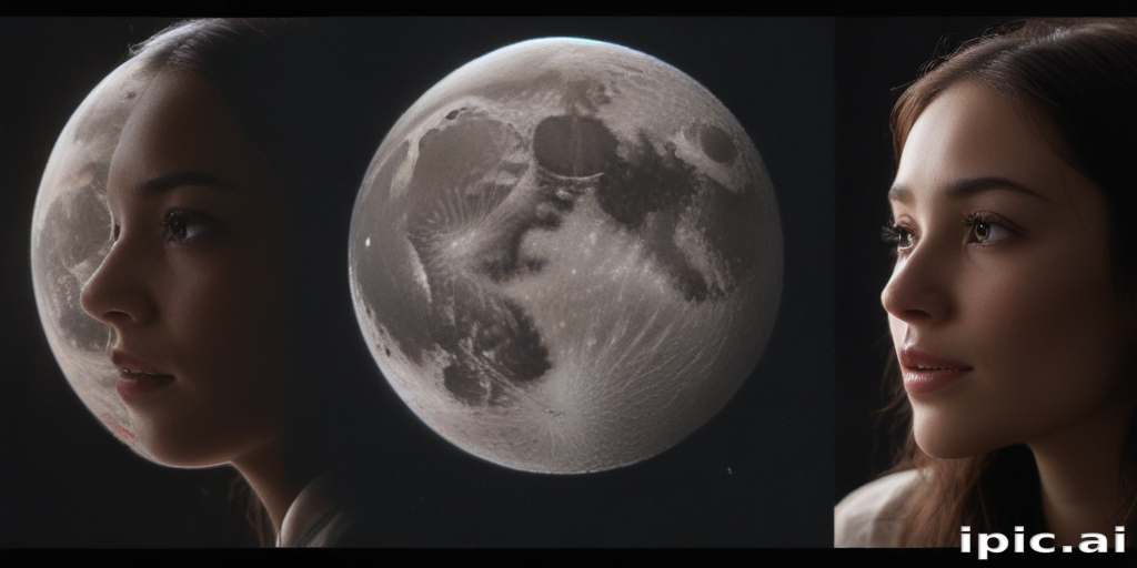 Stunning Portrait of a Woman Against a Captivating Moonlit Background