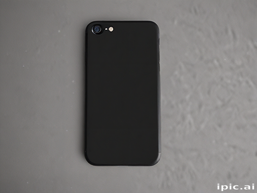 Minimalistic Design: A Sleek Black Smartphone on a Textured Surface