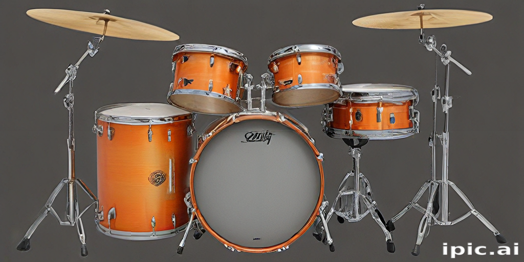 Vibrant Orange Drum Set Ready to Rock the Stage with Energy
