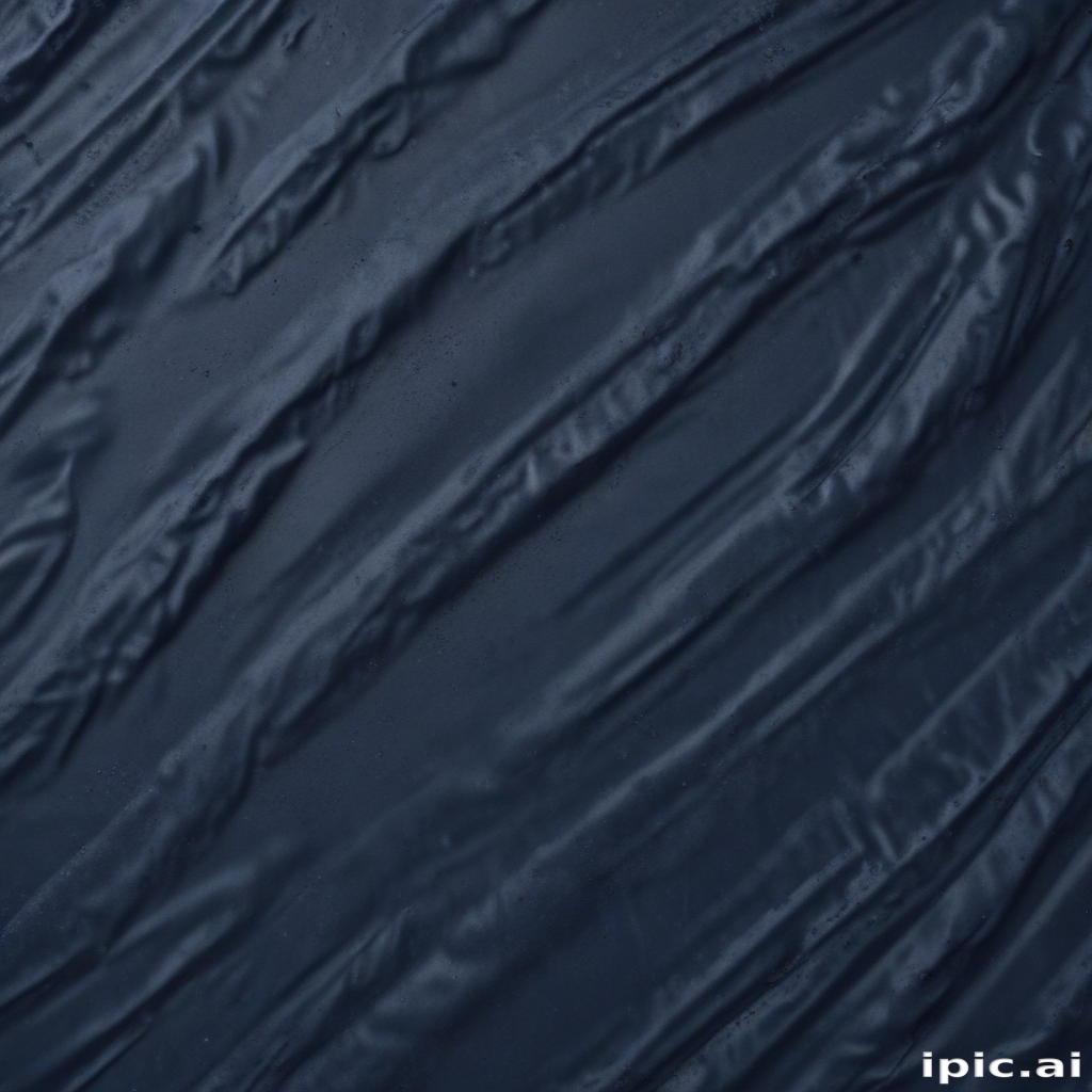 Textured Dark Blue Surface with Wrinkles and Creases in Light.