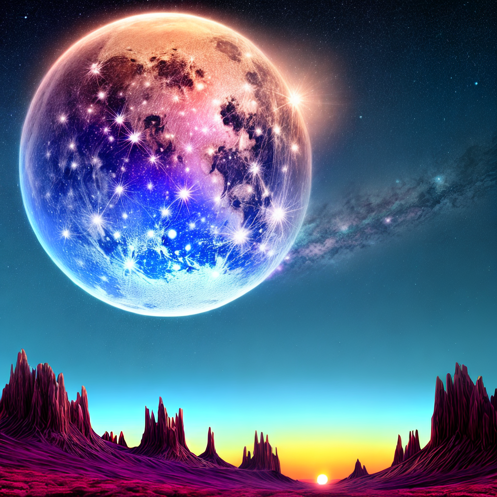 orbit planet bubbles space dreamy sunset liminal night