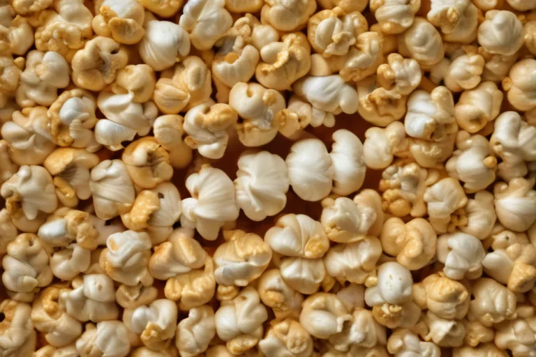 A Close-Up View of Fluffy Buttered Popcorn Kernels in a Bowl.