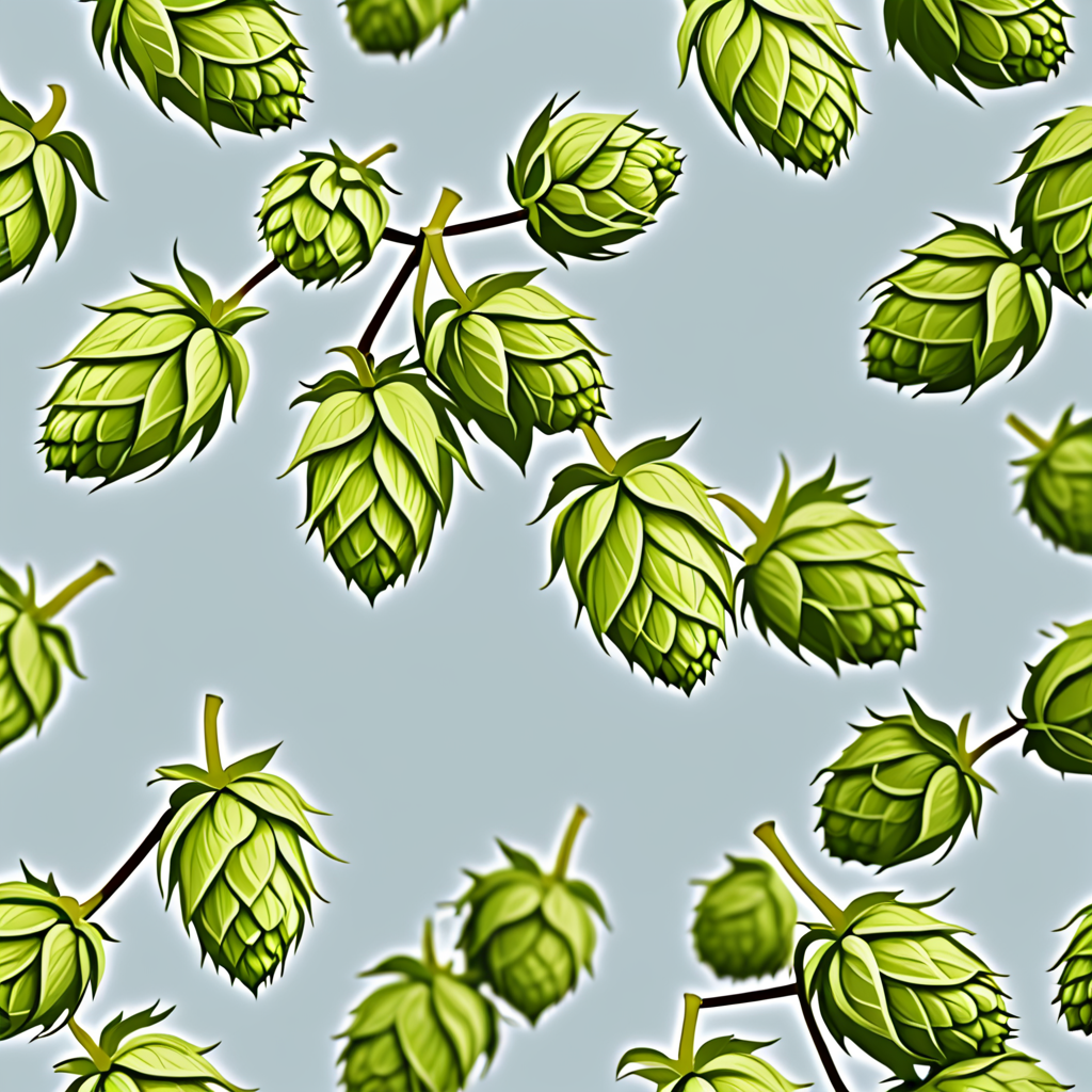 brewing beer with hops represented by music notees